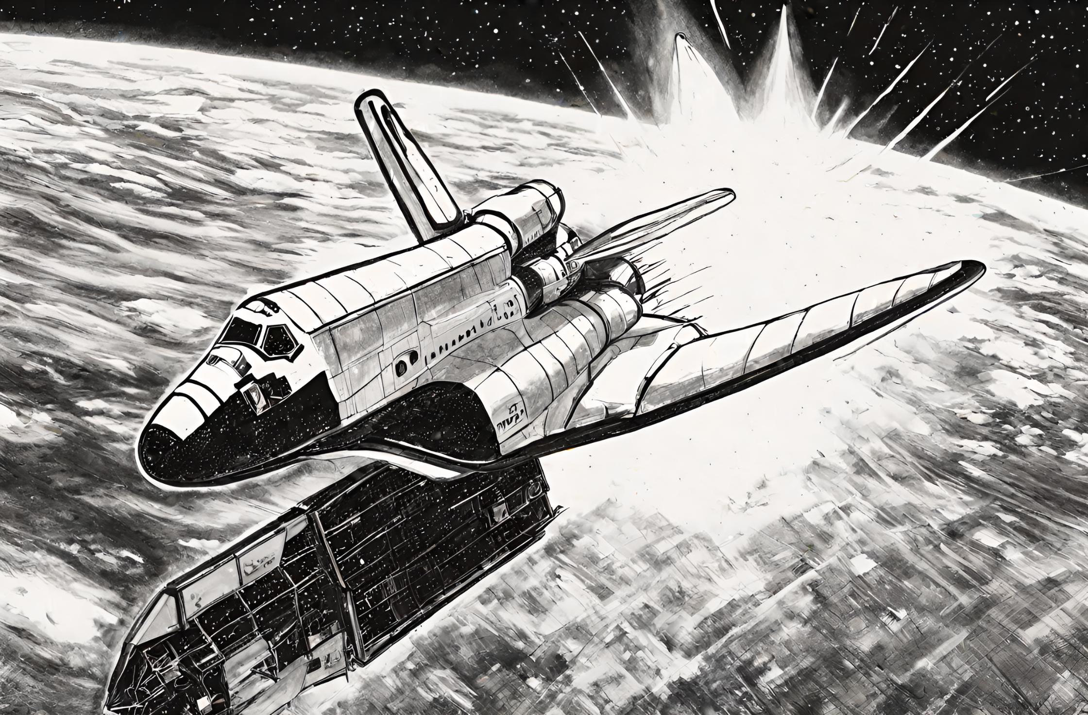 Space Shuttle Columbia flies the Hubble Space Telescope service mission ...